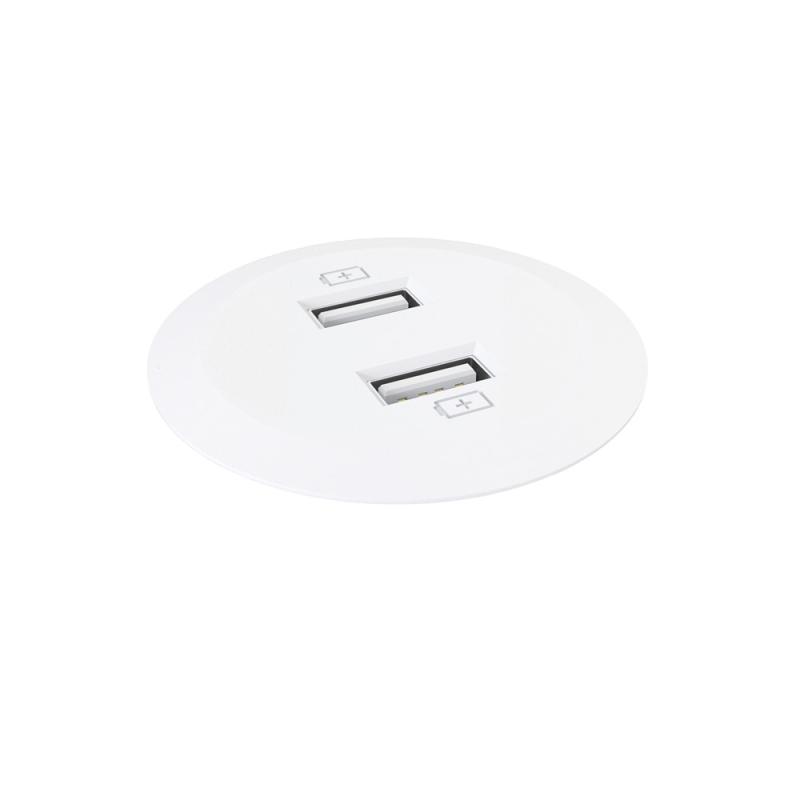 Powerdot Mini - 2 USB-A laddare 5 V 2.4 A, Ø51mm