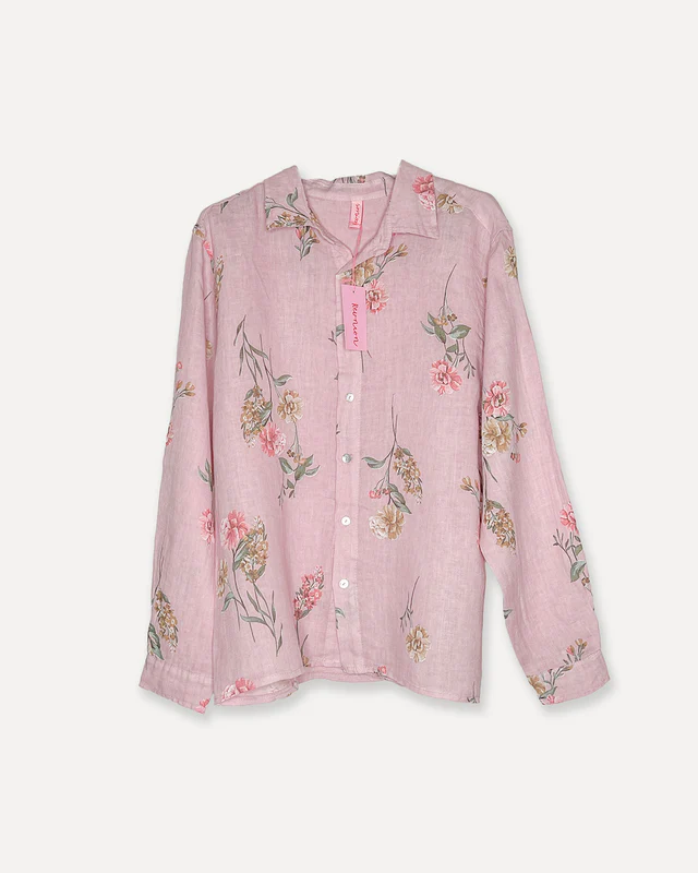 Linneskjorta, Rosa blommig, Anna - Reunion