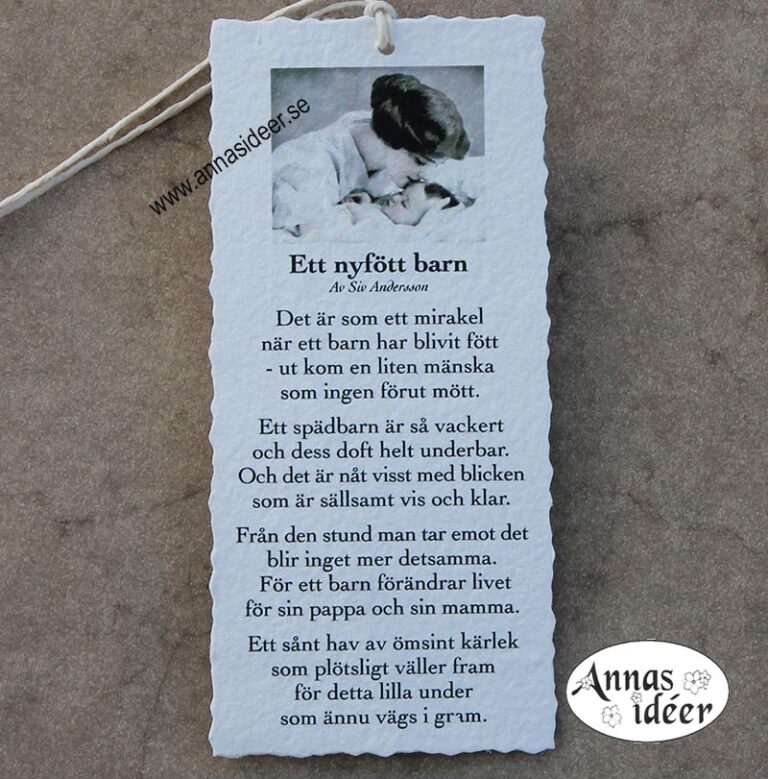 Diktkort - Ett nyfött barn
