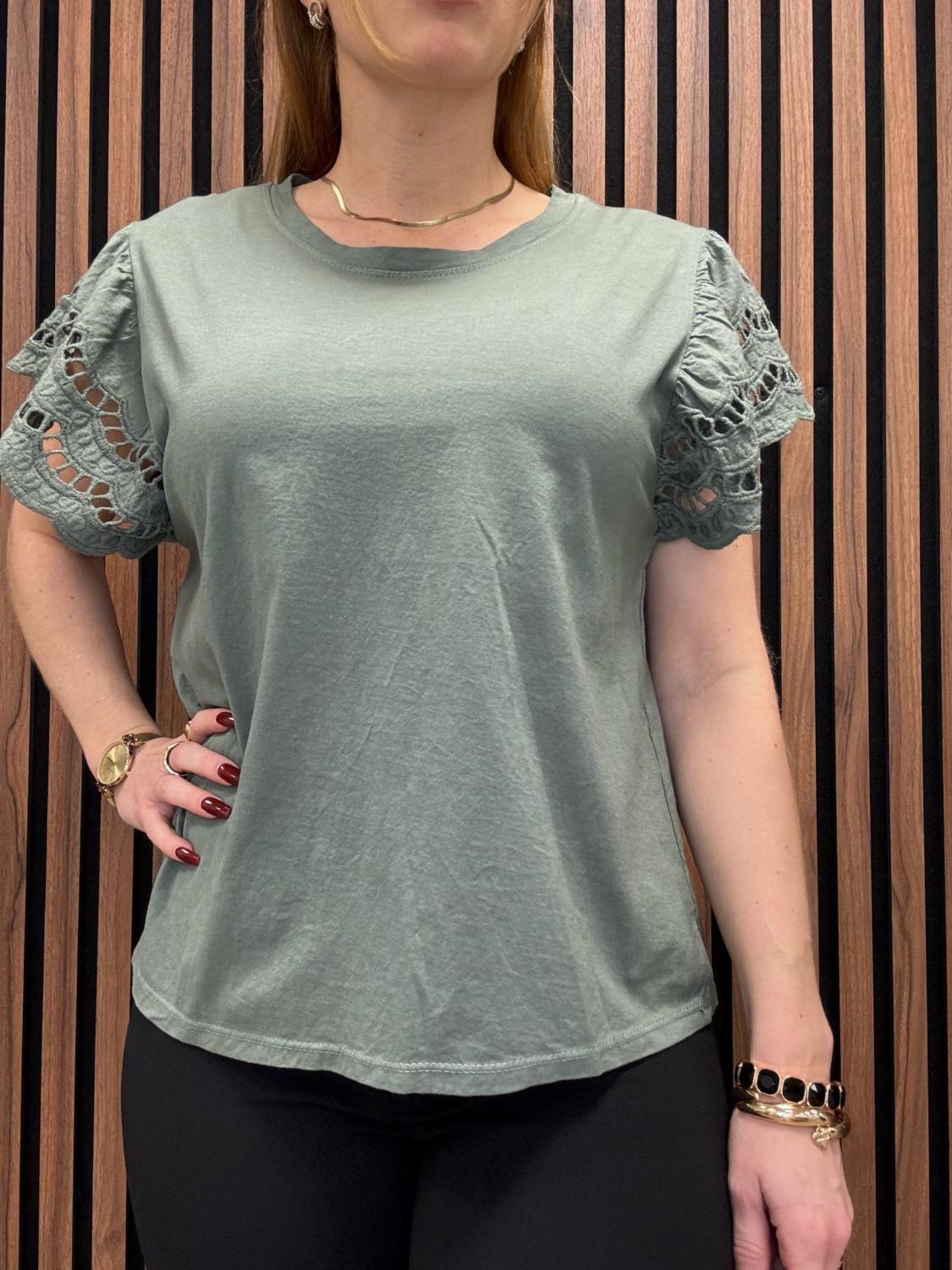 Topp med puffärm, Army Fia - Gemini