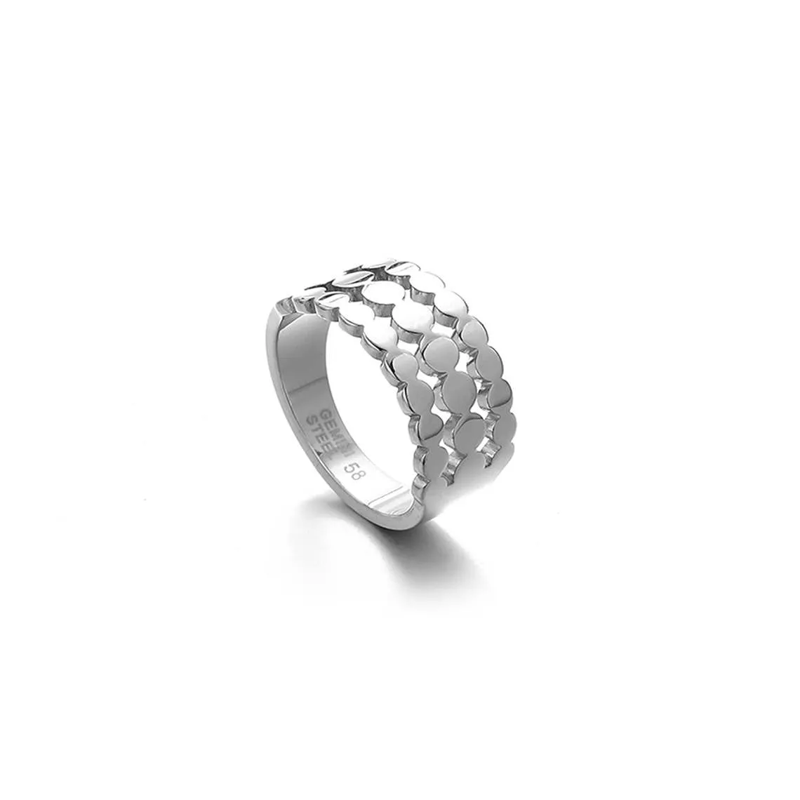 Ring, Tre i en, Silverfärgad (Rostfritt stål) - Gemini