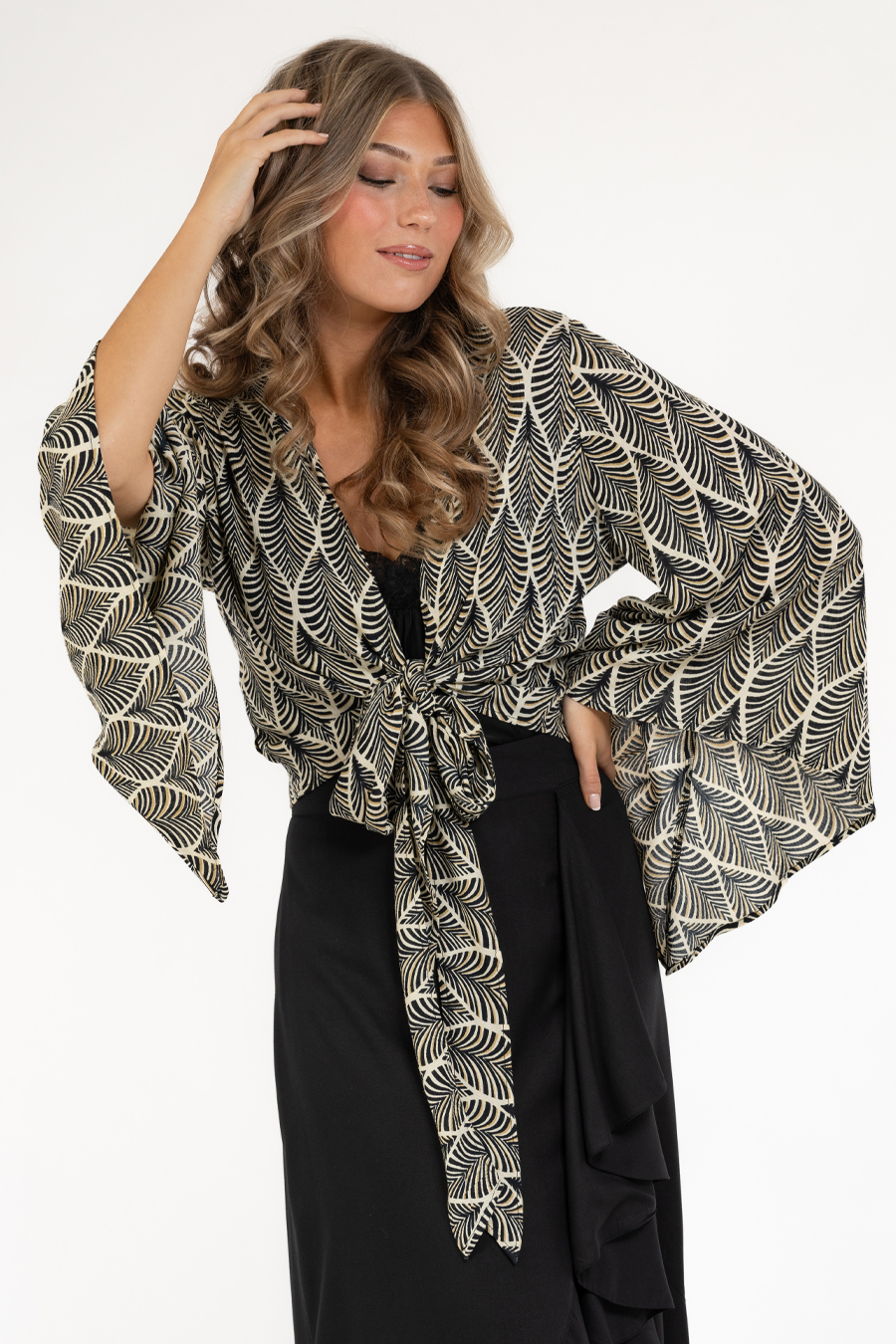 Blus Lotus, Svart / Sand - Capri Collection