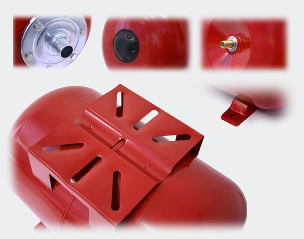 Hydropress tank 100L horisontell Röd