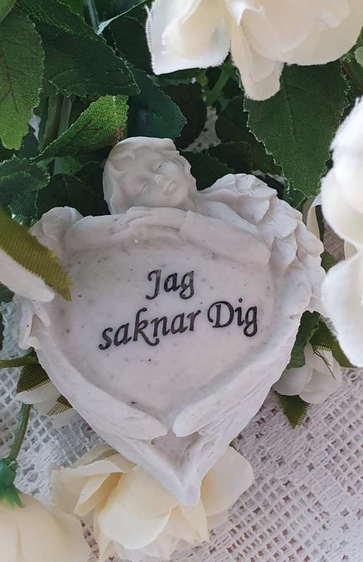 Gravsmyckning Litet Hjärta - Jag Saknar Dig