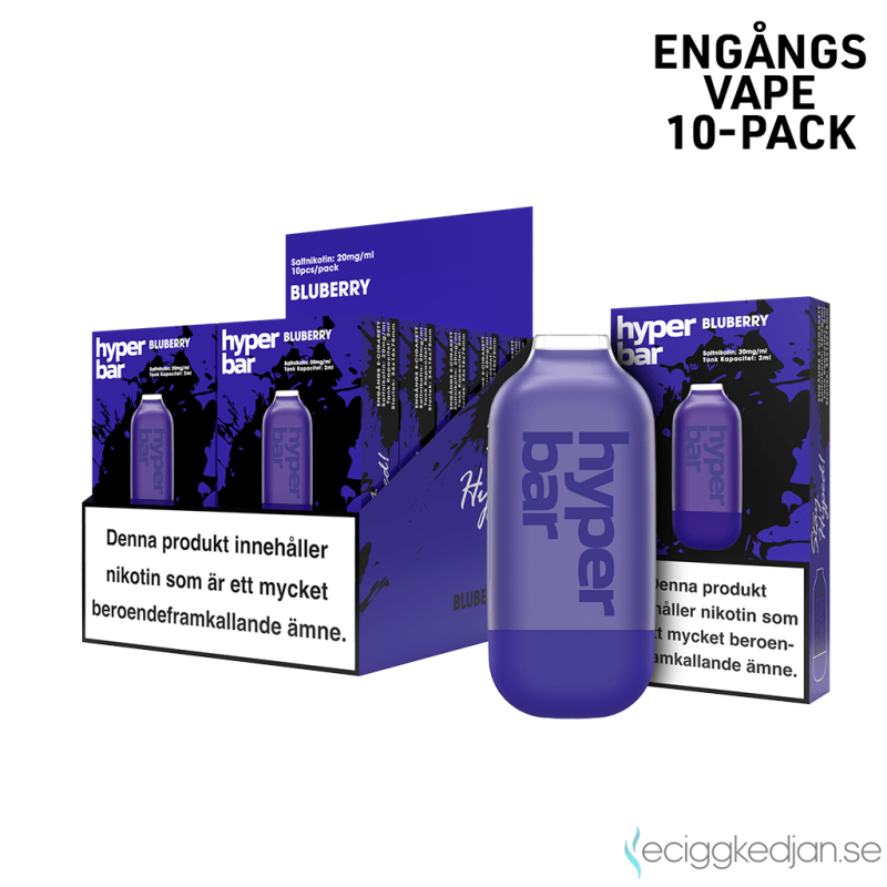 Hyper Bar Mesh | Blueberry | Engångs Vape | 20mg | 10pack