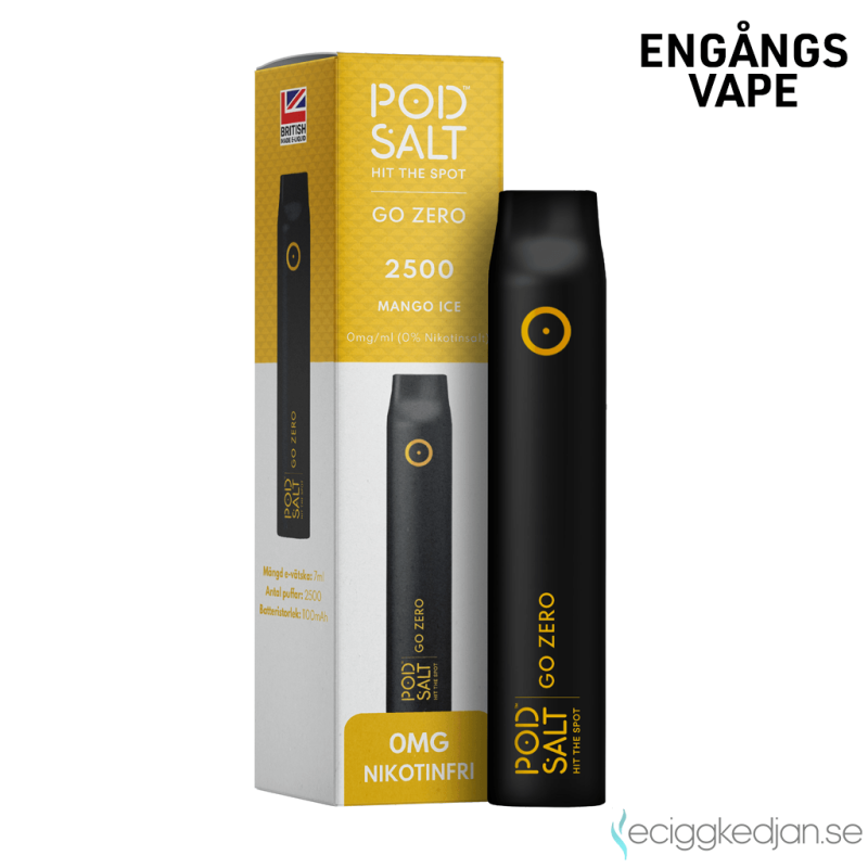 Pod Salt GO ZERO 2500 - Mango Ice Engångs Vape | E-cigg