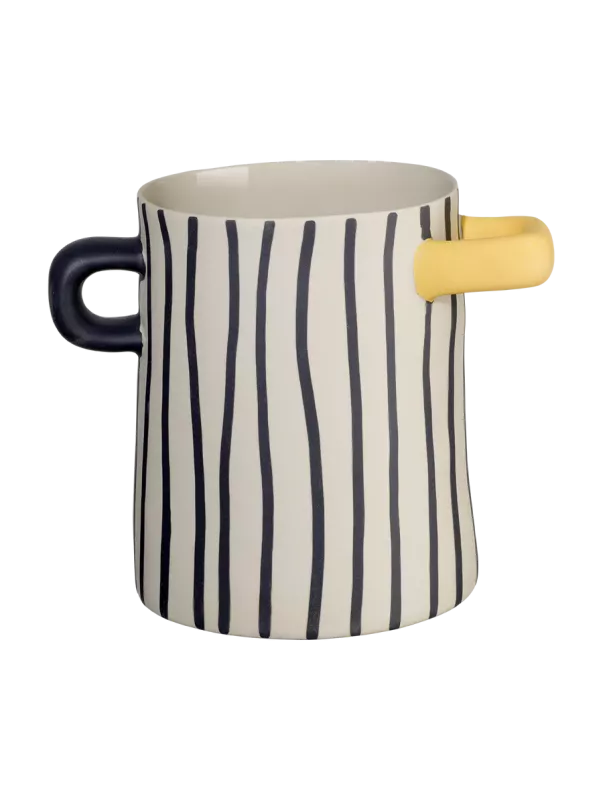 Narrow striped wide vase