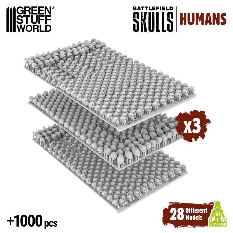 1000x Battlefield Resin Skulls (1:48-1:35)