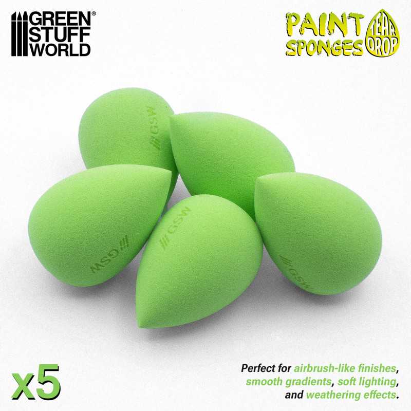 Teardrop paint sponges (5)