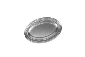 Serving dish 48x31cm with structured edge antique silver Serve