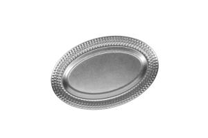Serving dish 30x20cm with structured edge antique silver Serve