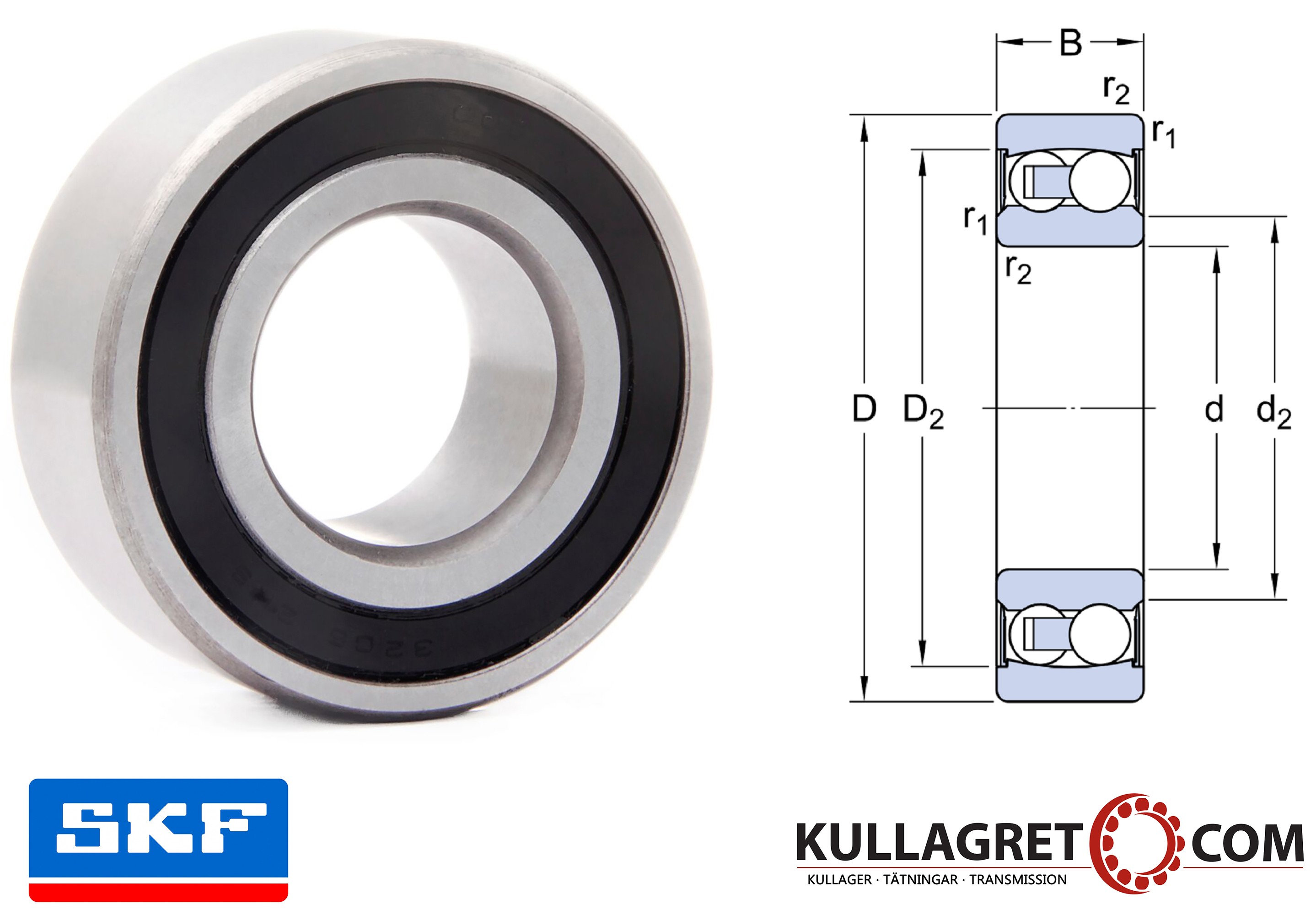 2205 2RS ETN9 Sfäriskt kullager