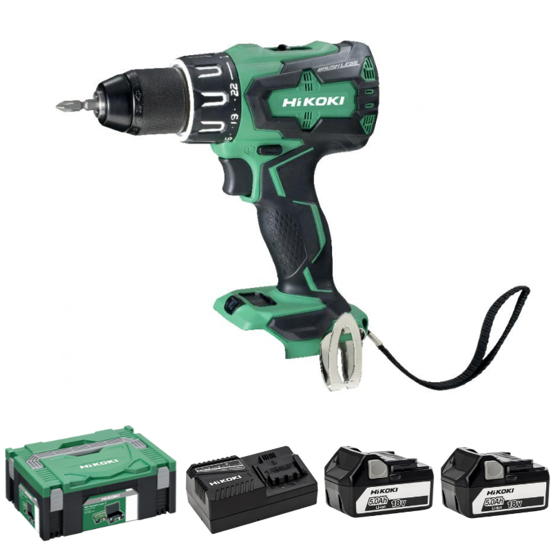 Hikoki DV18DBSL(S) Slagborrmaskin 18V 2x5,0Ah - Maskinonline