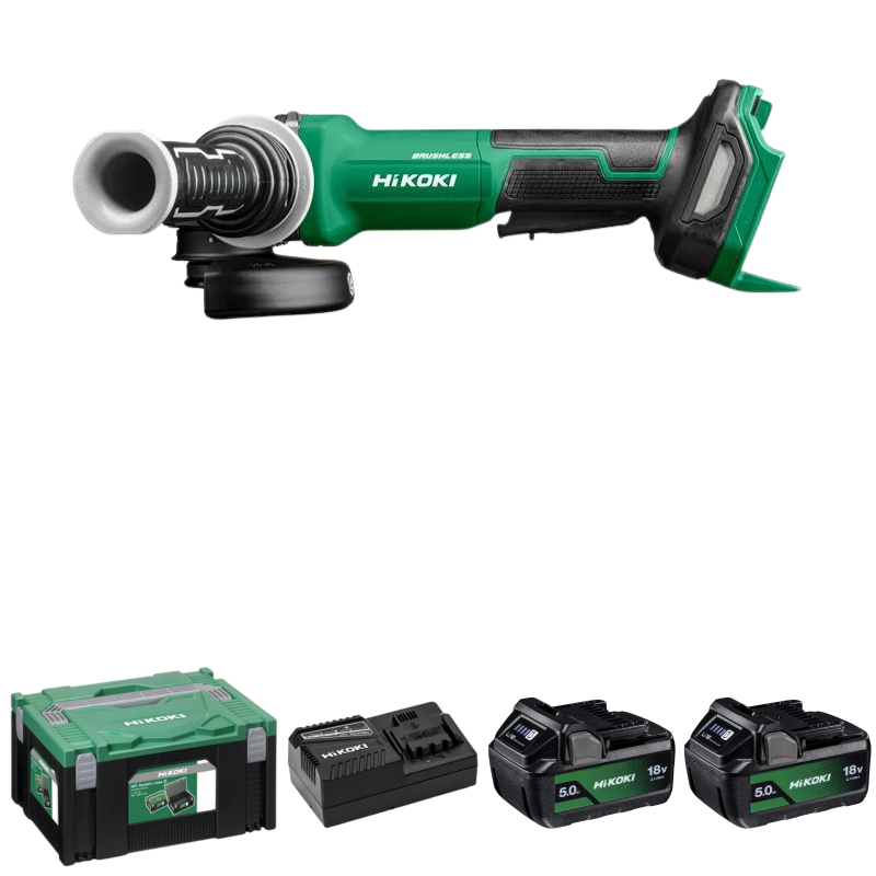 HiKOKI G1813DVF Vinkelslip 125MM 18V (2x5,0Ah) - MaskinOnline.se