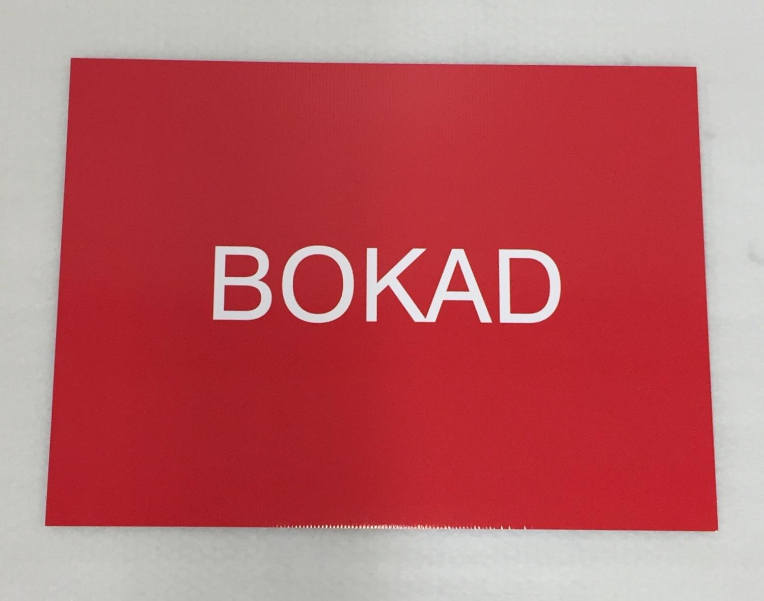 Text skylt textskylt bokad