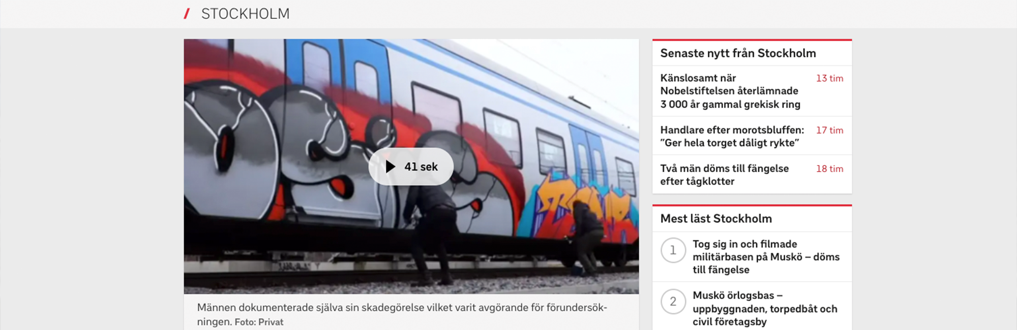 Döms till fängelse för klotter på SL-tåg