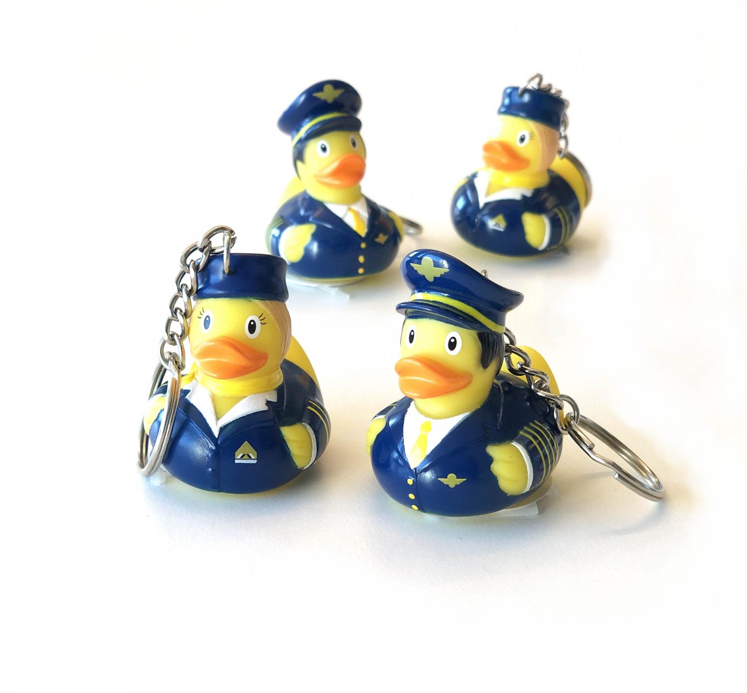 Stewardess duck plastic key ring