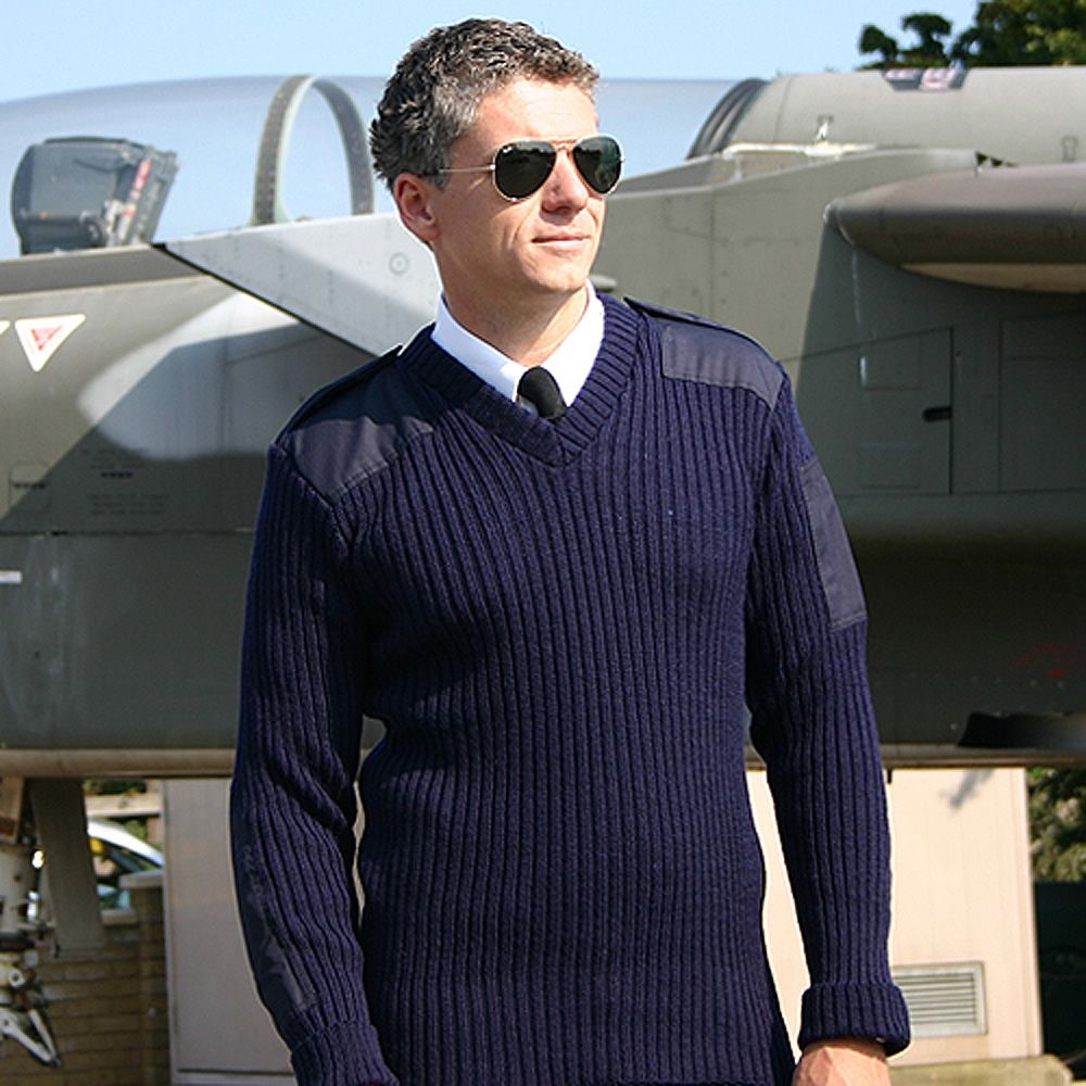 NATO Pilot Uniform Jumper V-neck Blue