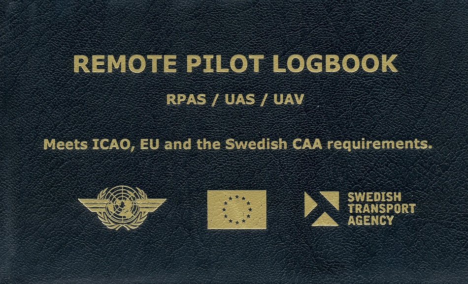 Remote Pilot Logbook. Loggbok för drones, RPAS, UAS and UAV