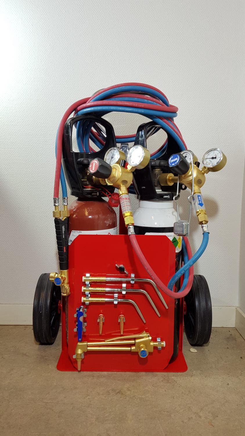 Gassvetsutrustning med gaskärra