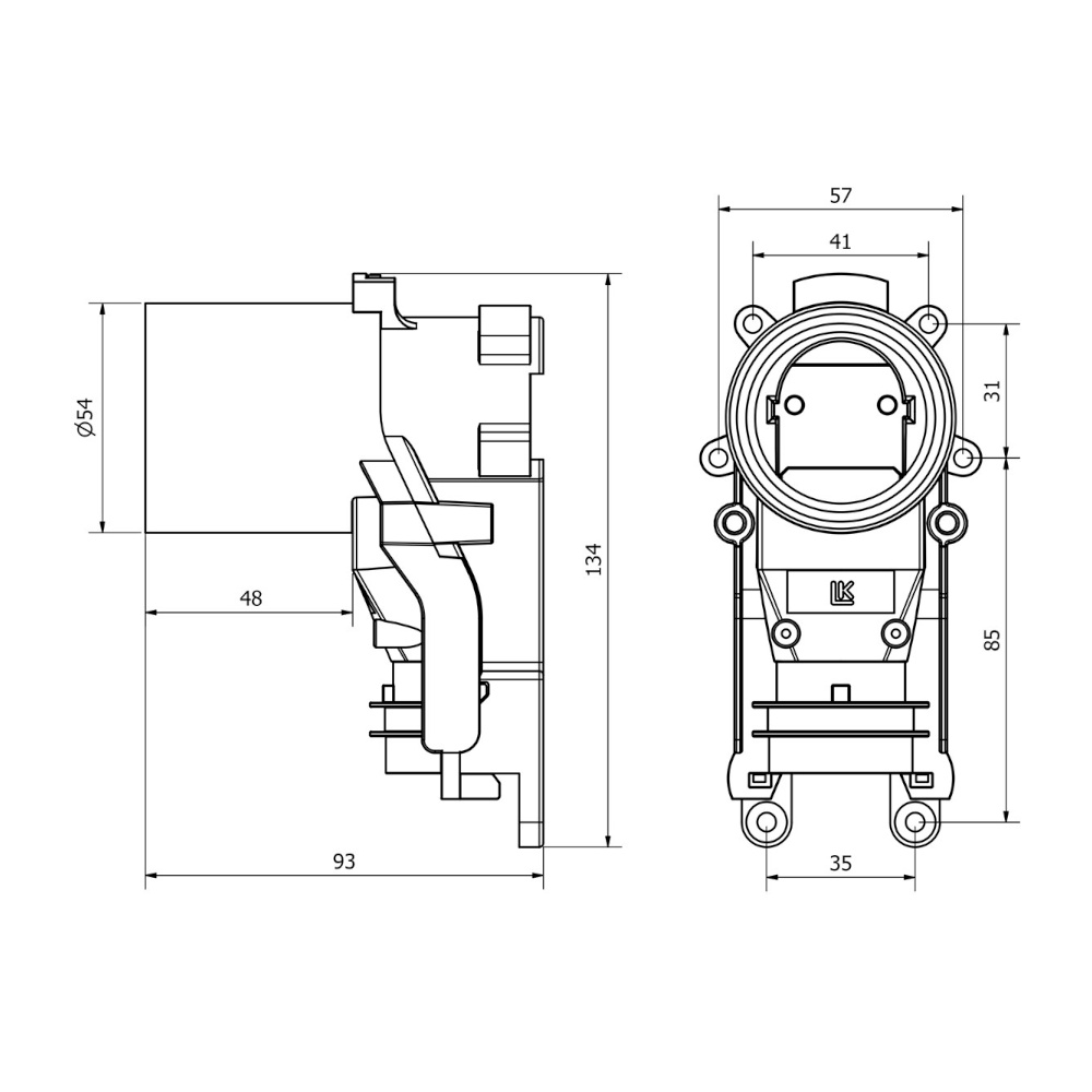 LK Wall Box UNI Single A20/34mmxG15