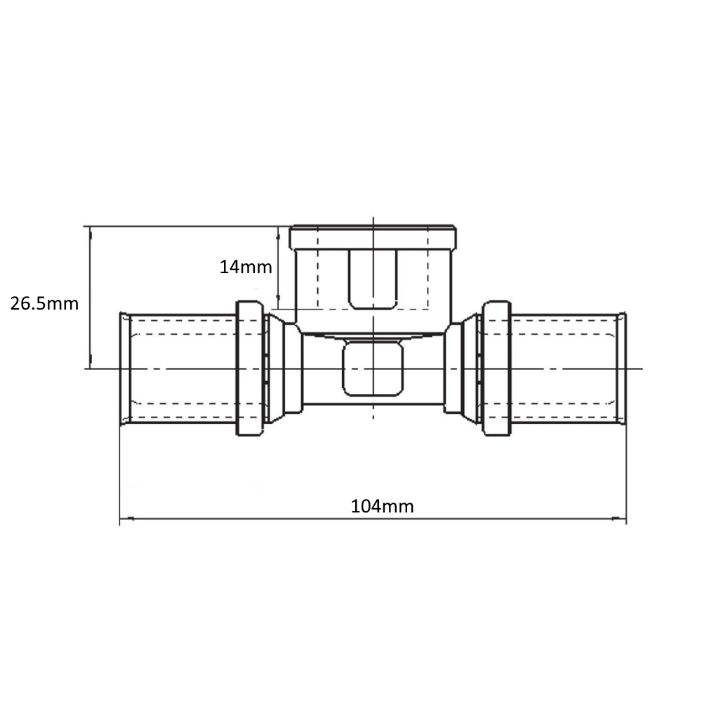 LK PressPex T-Kobling Indvendig Gevind Afgrening AX25xG15