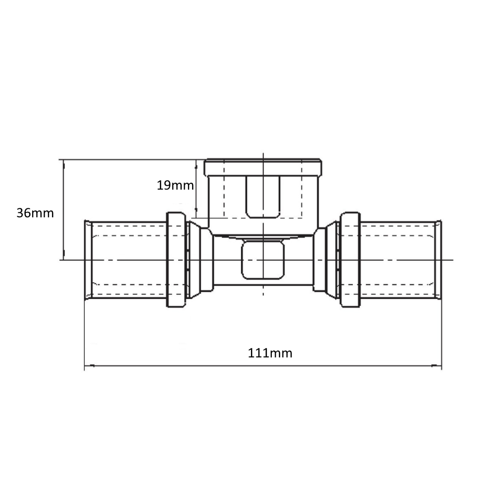 LK PressPex T-Kobling Indvendig Gevind Afgrening A32xG32