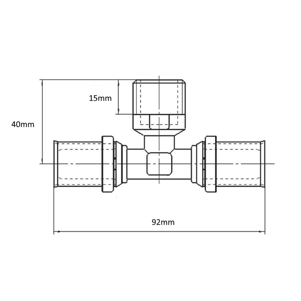 LK PressPex T-Coupling External Thread Branch A32xR20