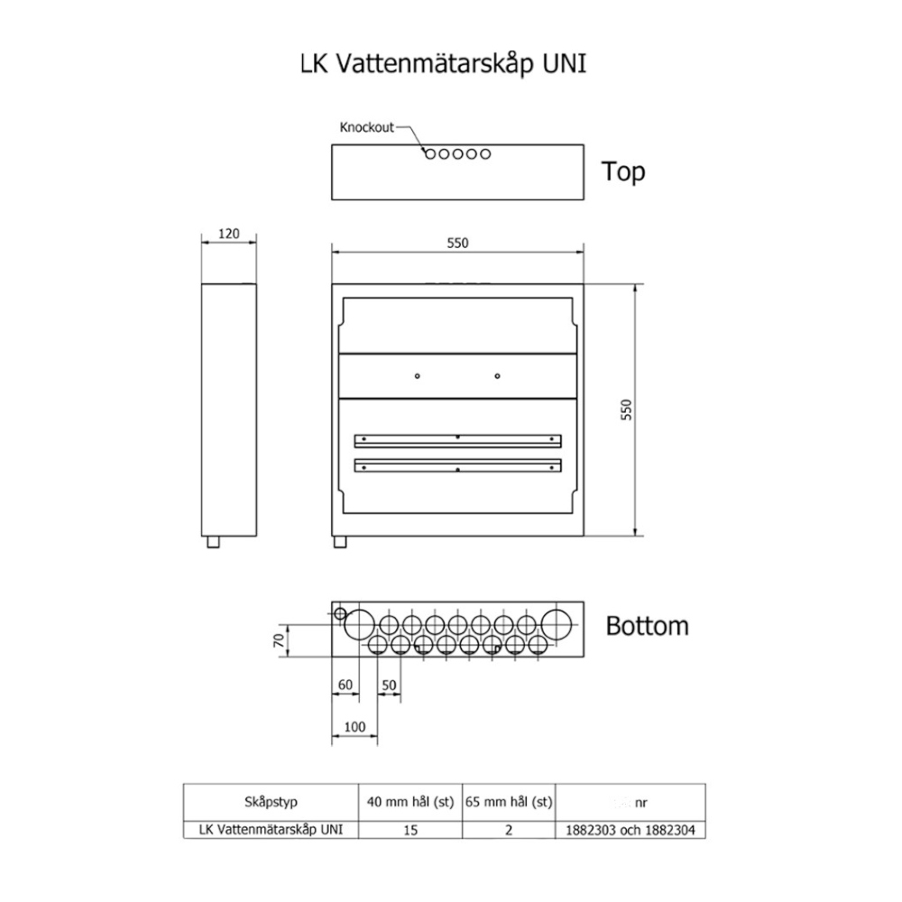 LK Water Meter Cabinet UNI 550 Right