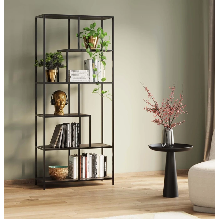 Hylla Loftie svart 77x185 cm – hylla